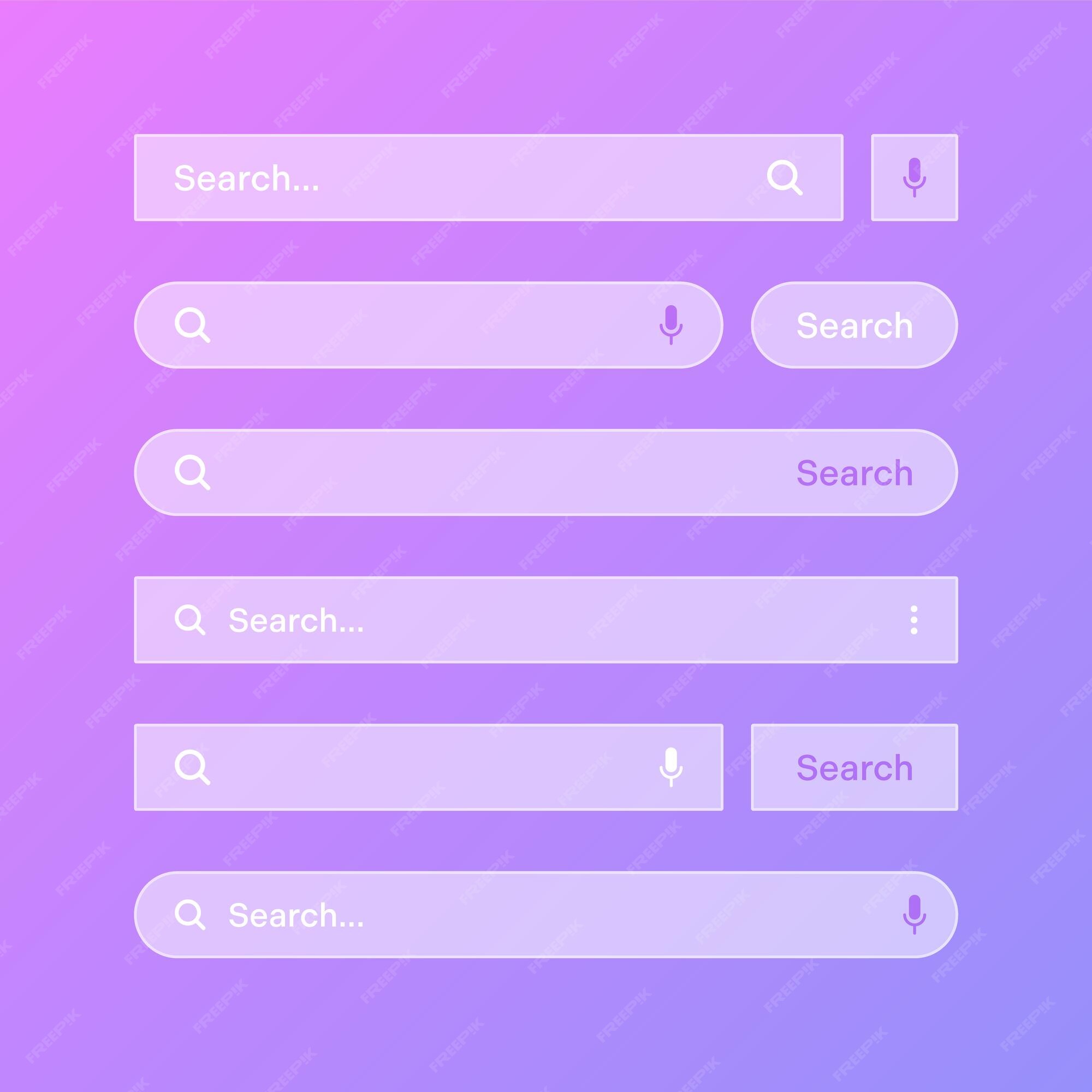 Premium Vector | Various transparent search bar templates internet ...