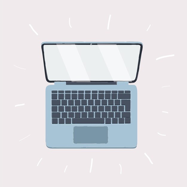 Premium Vector | Vecor illustration of top wiew laptop on white Premium Vector | Vecor illustration of top wiew laptop on white