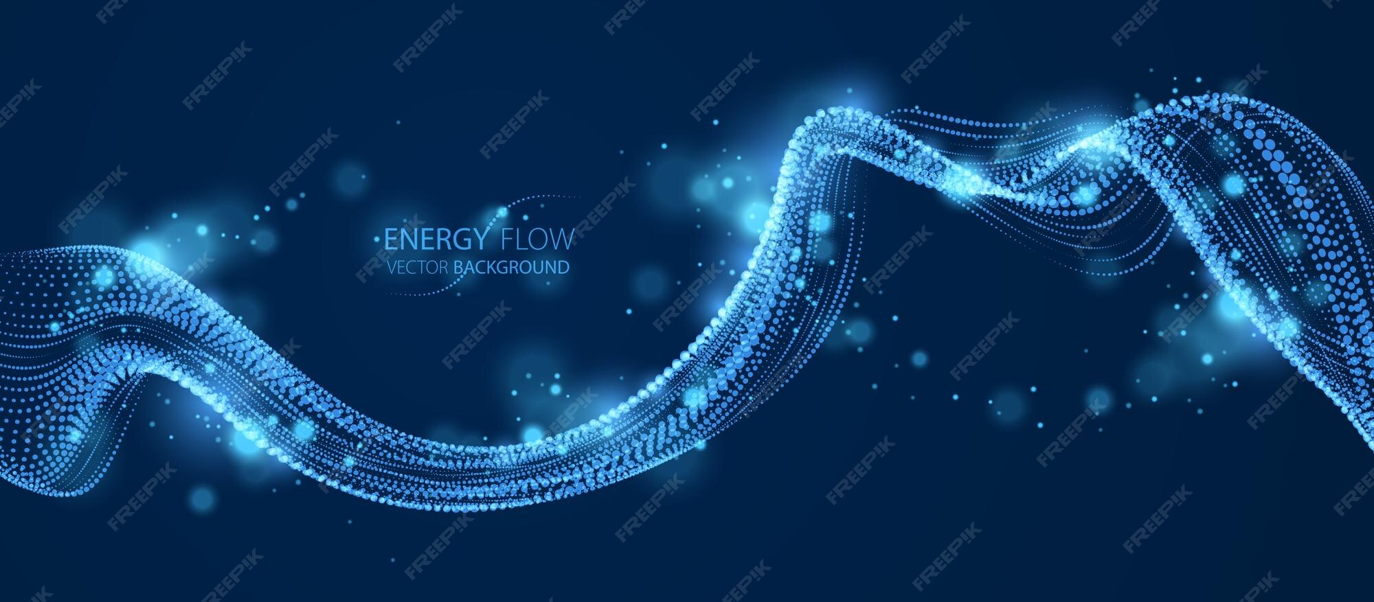 Premium Vector | Vector abstract background with wave of flowing particles over dark, smooth ...