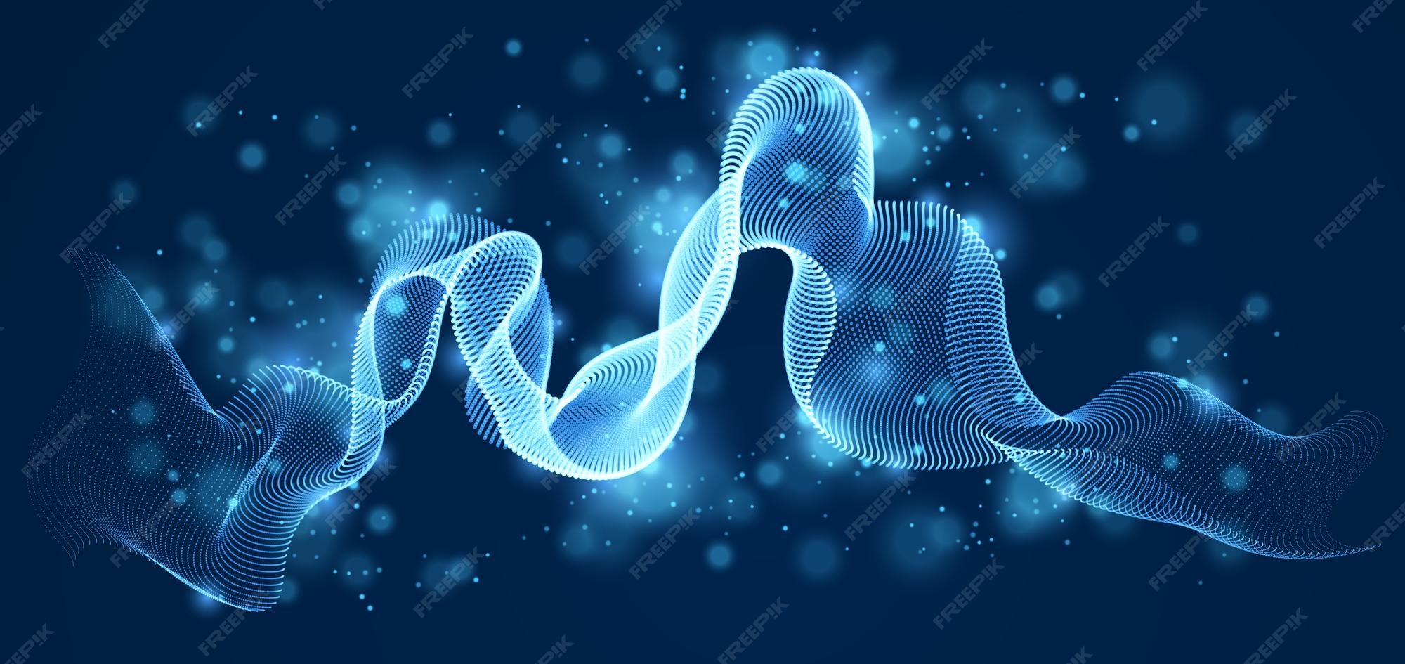 Premium Vector | Vector abstract background with wave of flowing particles over dark, smooth ...