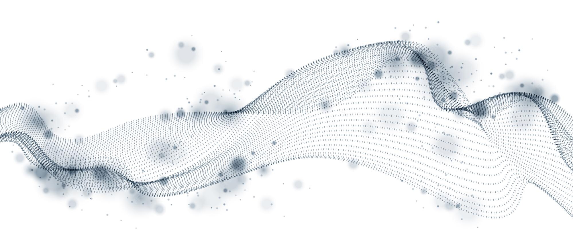 Premium Vector | Vector abstract background with wave of flowing particles, smooth curve shape ...