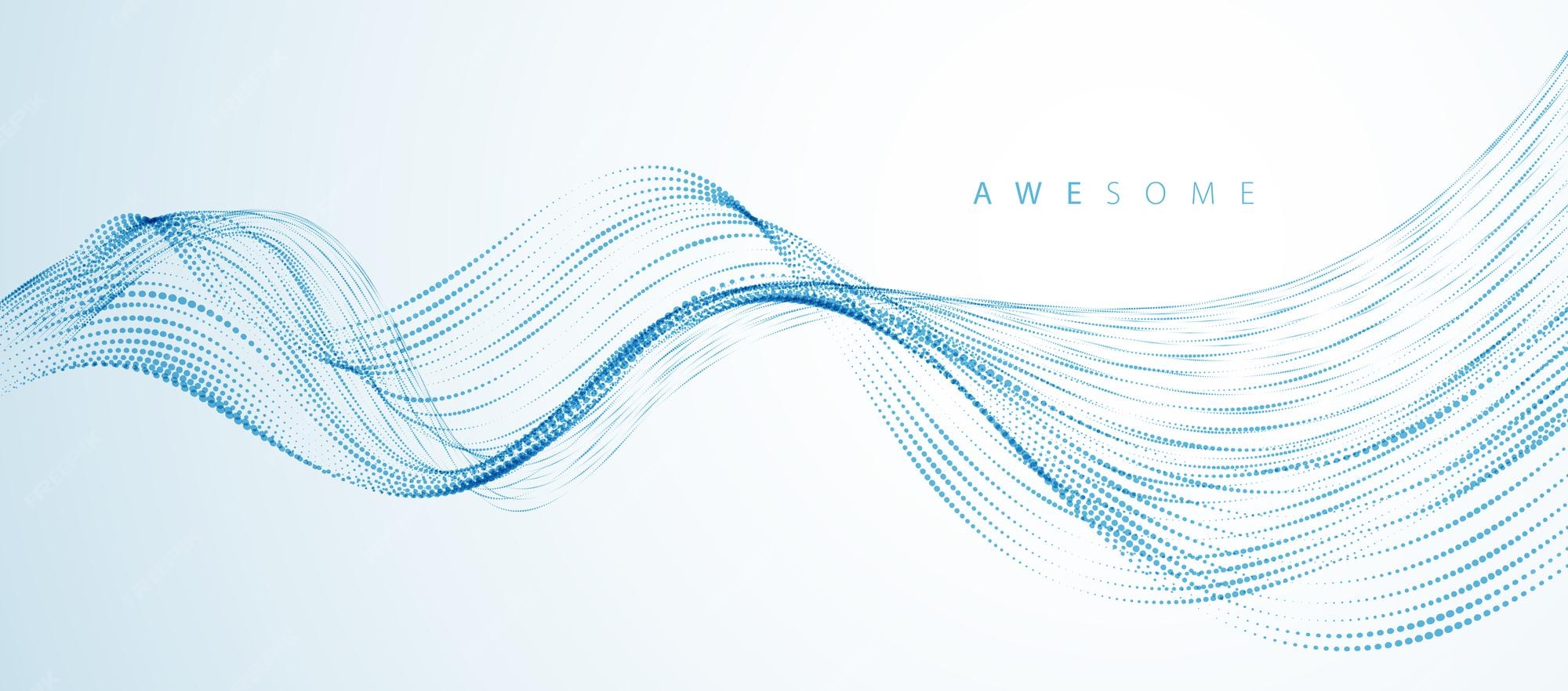 Premium Vector | Vector abstract background with wave of flowing particles, smooth curve shape ...
