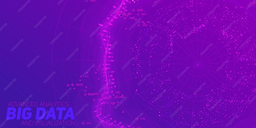 Premium Vector | Vector abstract big data visualization Blue flow of data as numbers strings ...