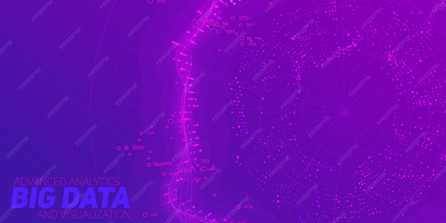 Premium Vector | Vector abstract big data visualization blue flow of data as numbers strings ...