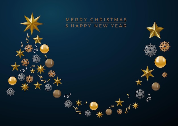 Premium Vector | Vector abstract cover golden christmas tree with text ... Premium Vector | Vector abstract cover golden christmas tree with text ...