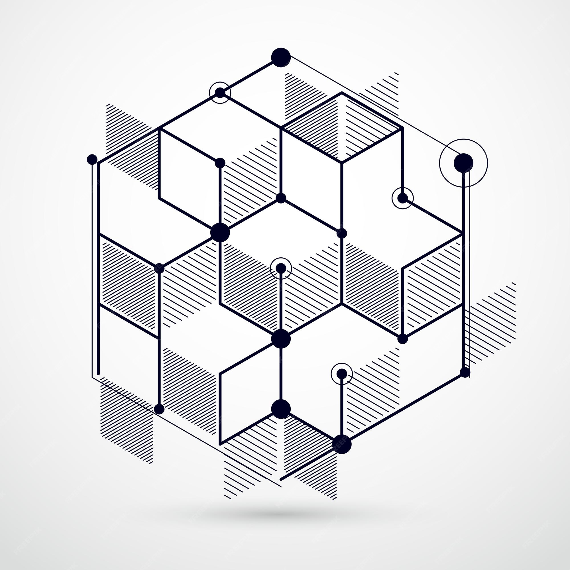 Premium Vector Vector Of Abstract Geometric 3d Cube Pattern And Black And White Background