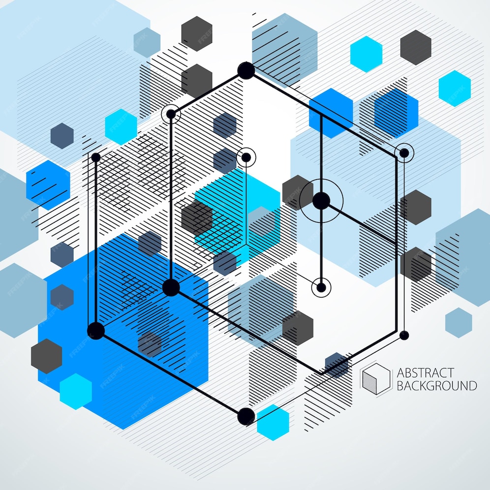 Premium Vector Vector Of Abstract Geometric 3d Cube Pattern And Blue Background Layout Of