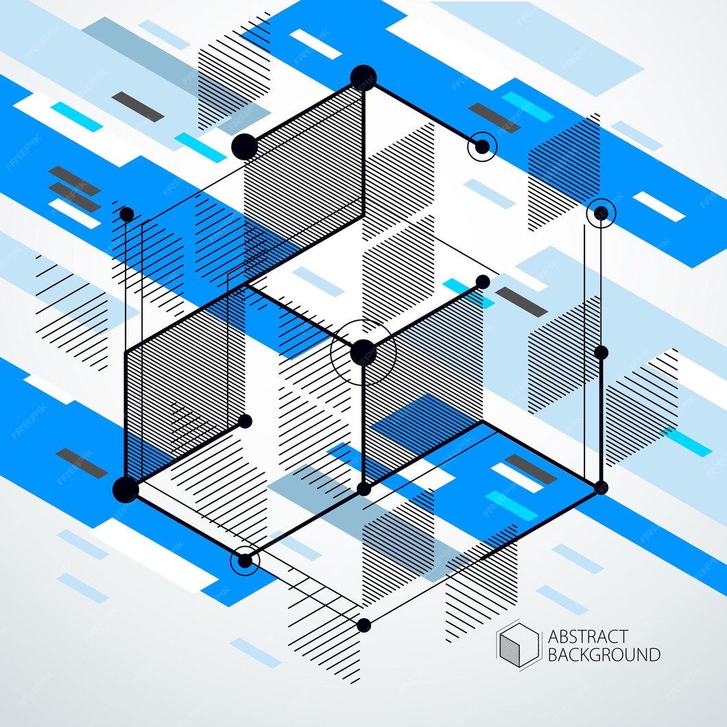 Premium Vector Vector Of Abstract Geometric 3d Cube Pattern And Blue Background Layout Of