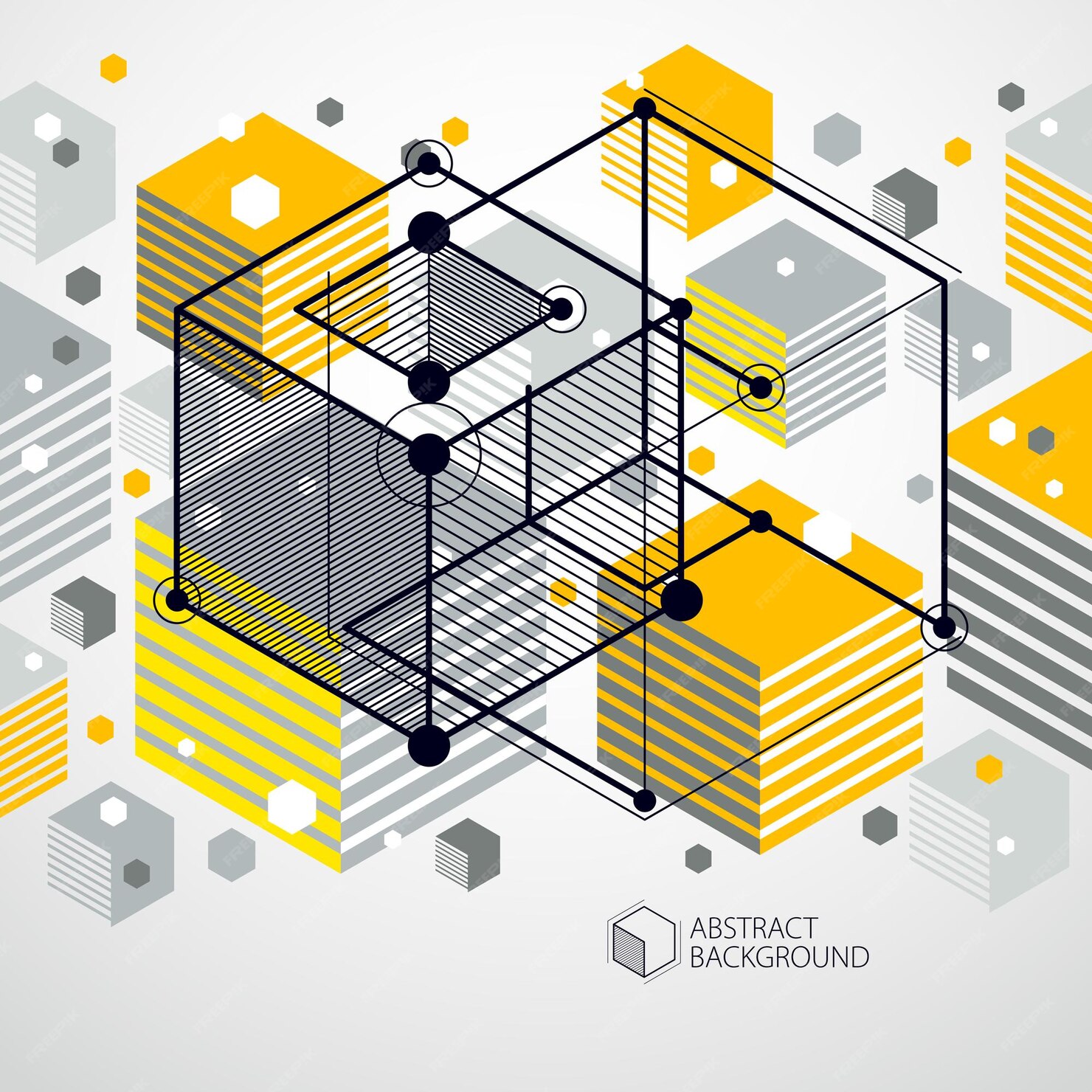 Premium Vector | Vector of abstract geometric 3d cube pattern and ...