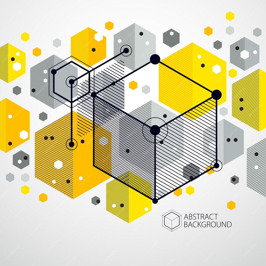 Premium Vector | Vector of abstract geometric 3d cube pattern and ...