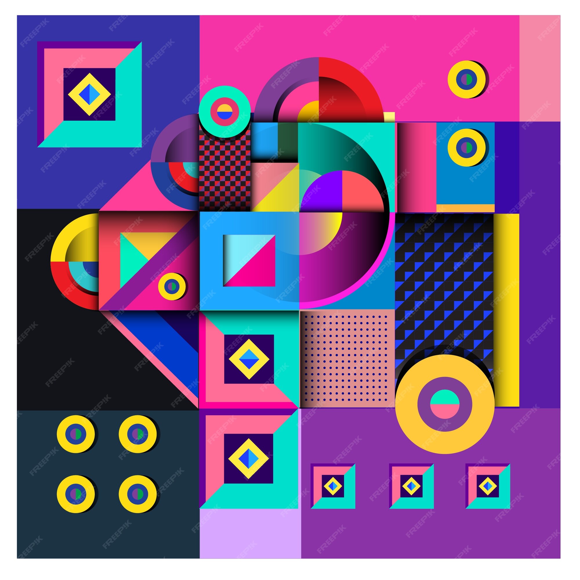 Premium Vector | Vector abstract geometric and curvy colorful pattern ... Premium Vector | Vector abstract geometric and curvy colorful pattern ...
