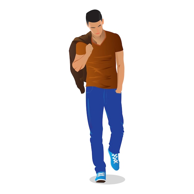 Premium Vector | Vector art boy walking Premium Vector | Vector art boy walking
