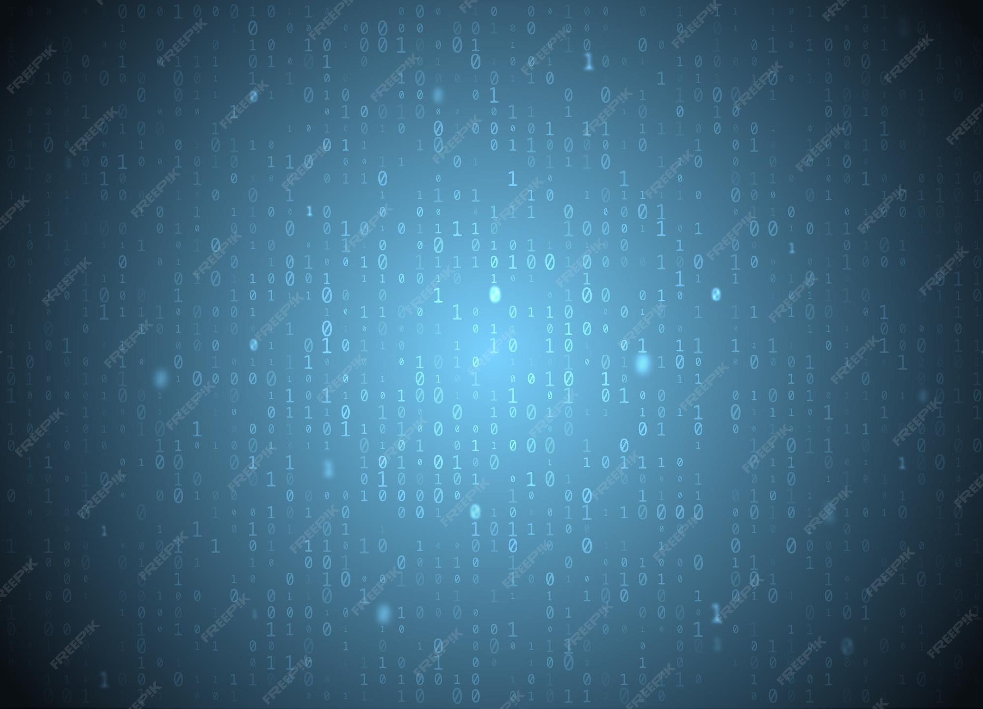Premium Vector Vector Binary Code Blue Background Big Data And