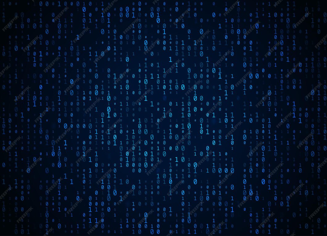 Premium Vector Vector Binary Code Dark Blue Background Big Data And Programming Hacking Deep