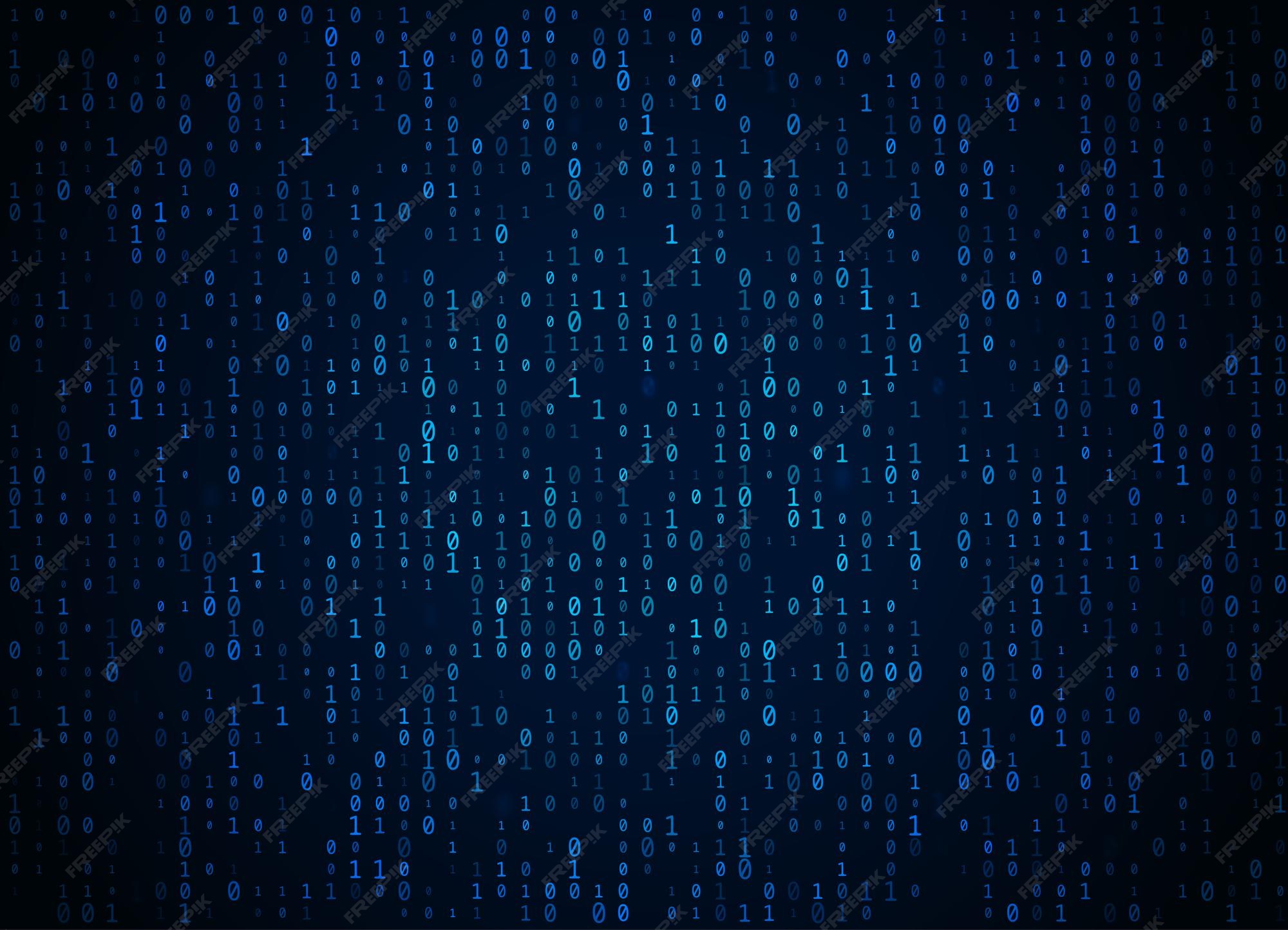 Premium Vector | Vector binary code dark blue background. Big data and programming hacking, deep ...