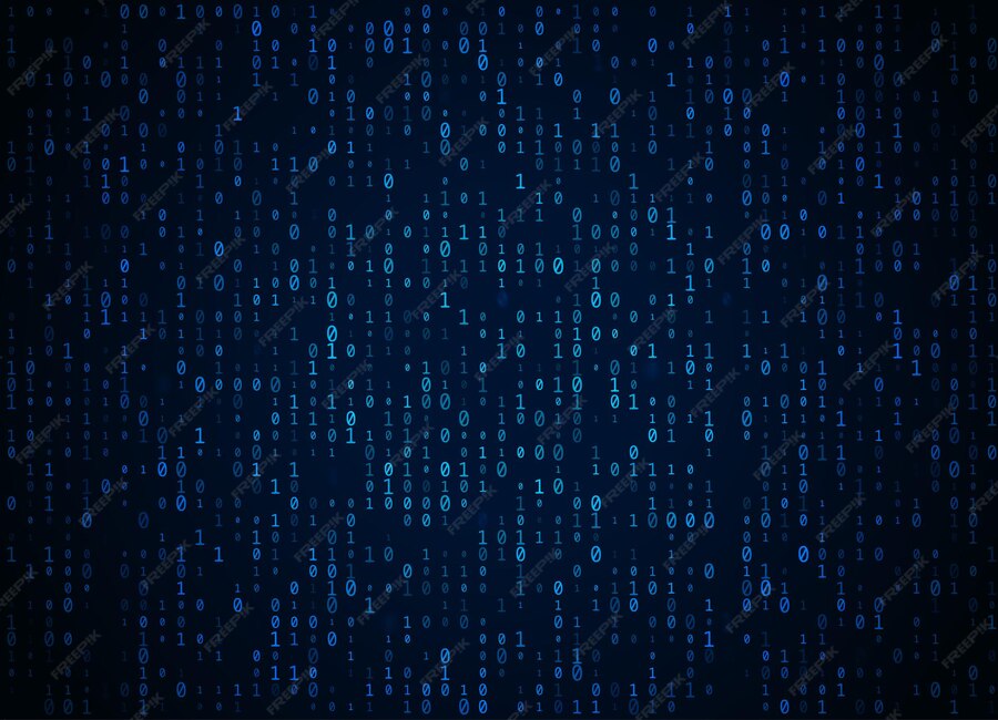 Premium Vector Vector Binary Code Dark Blue Background Big Data And 5712