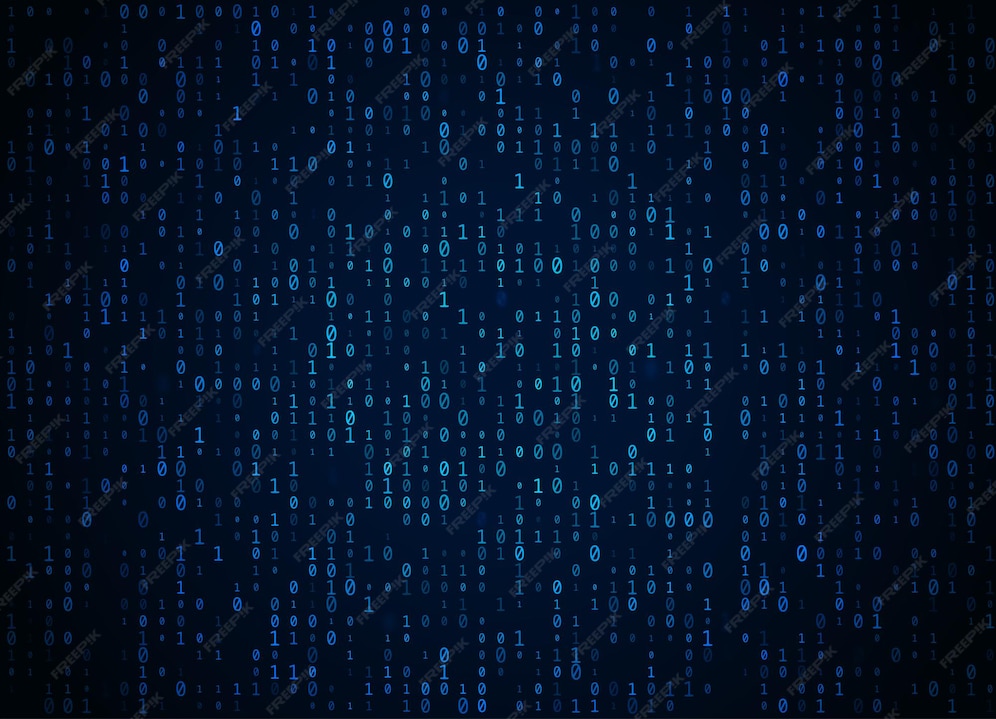 Premium Vector | Vector binary code dark blue background. Big data and programming hacking, deep ...