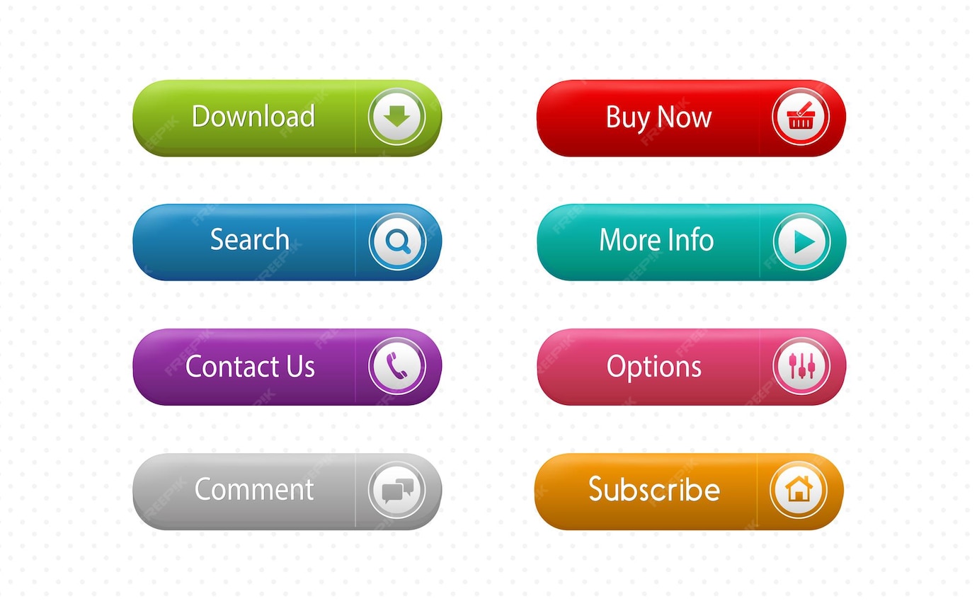 Premium Vector Vector Buttons Set For Website Mobile Menu Navigation And Apps Simple Isolated