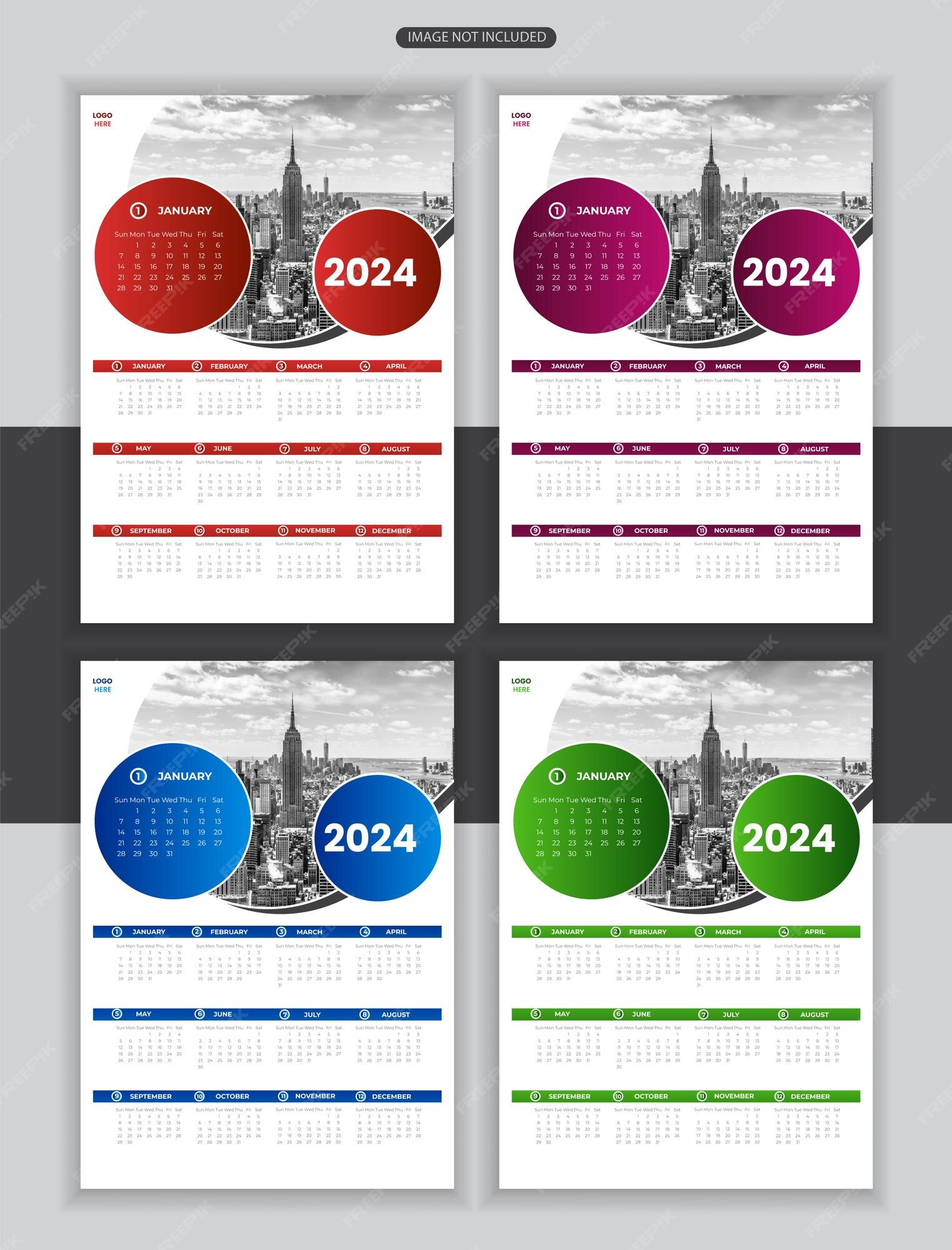 Premium Vector | Vector Calendar Design template 2024 Premium Vector | Vector Calendar Design template 2024