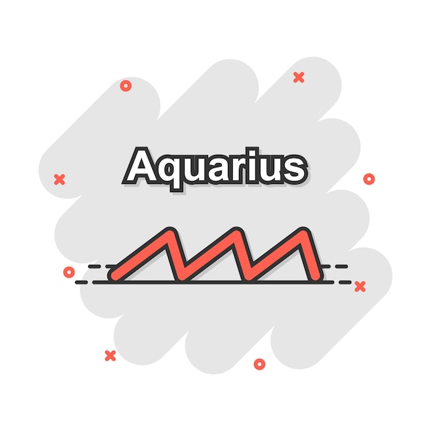 Premium Vector Vector Cartoon Aquarius Zodiac Icon In Comic Style