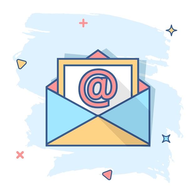 Premium Vector | Vector cartoon mail envelope icon in comic style email ... Premium Vector | Vector cartoon mail envelope icon in comic style email ...