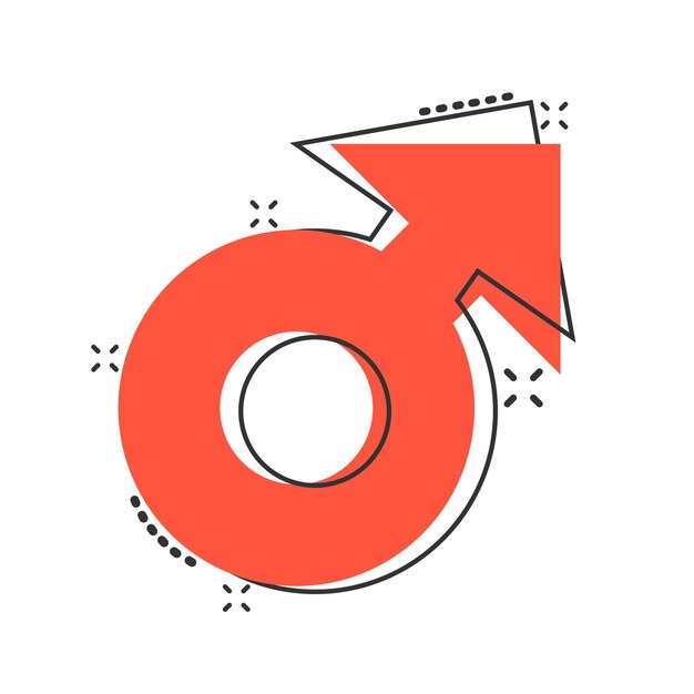 Premium Vector Vector Cartoon Male Sex Symbol Icon In Comic Style Men Gender Concept