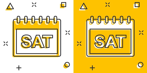 Premium Vector | Vector cartoon saturday calendar page icon in comic ... Premium Vector | Vector cartoon saturday calendar page icon in comic ...