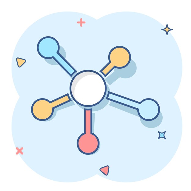 Premium Vector | Vector cartoon social network molecule dna icon in ... Premium Vector | Vector cartoon social network molecule dna icon in ...