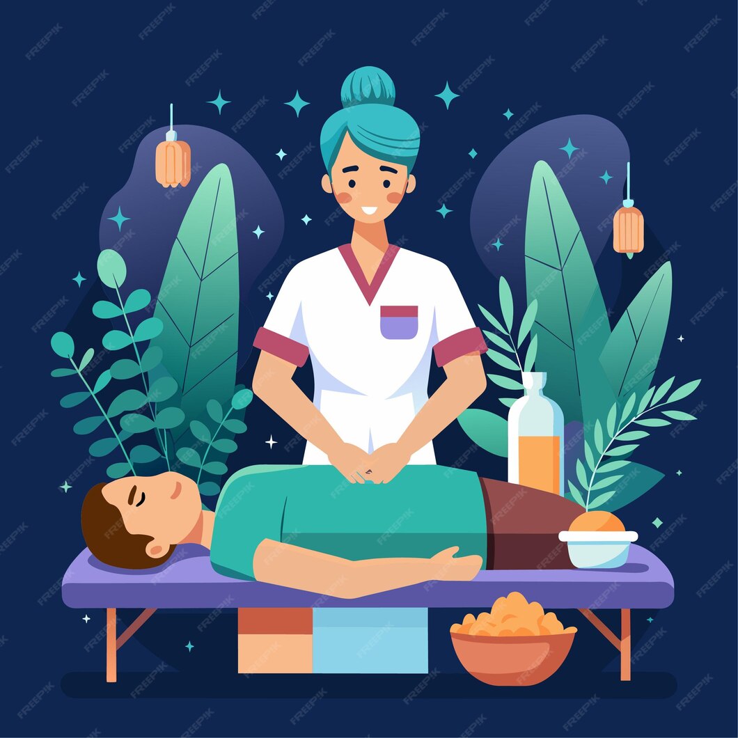 Vector Character Illustration For Massage Therapy Premium Ai Generated Vector