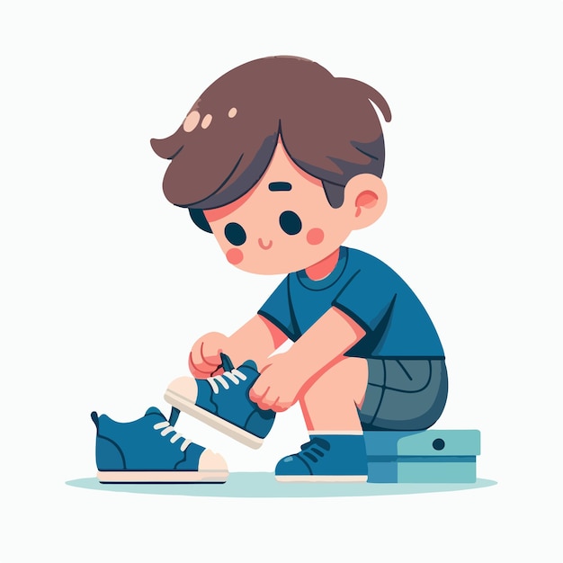 Vector of children putting on shoes | Premium AI-generated vector Vector of children putting on shoes | Premium AI-generated vector