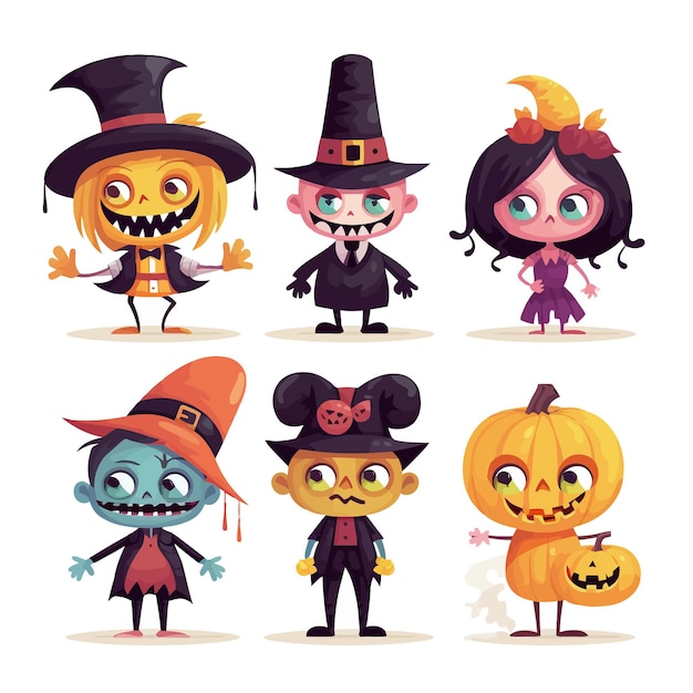 Vector collection set of halloween characters | Premium AI-generated vector Vector collection set of halloween characters | Premium AI-generated vector