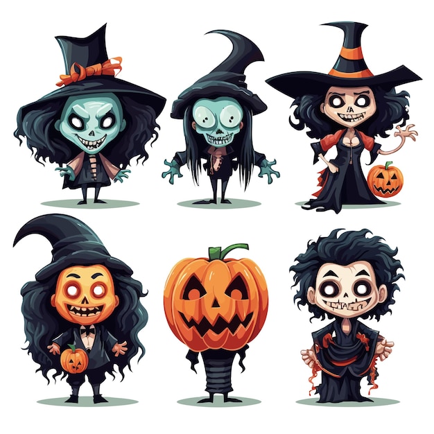 Vector collection set of halloween characters | Premium AI-generated vector Vector collection set of halloween characters | Premium AI-generated vector