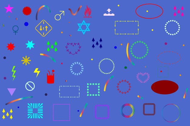 Premium Vector | Vector colorful cute doodles abstract shapes and ... Premium Vector | Vector colorful cute doodles abstract shapes and ...