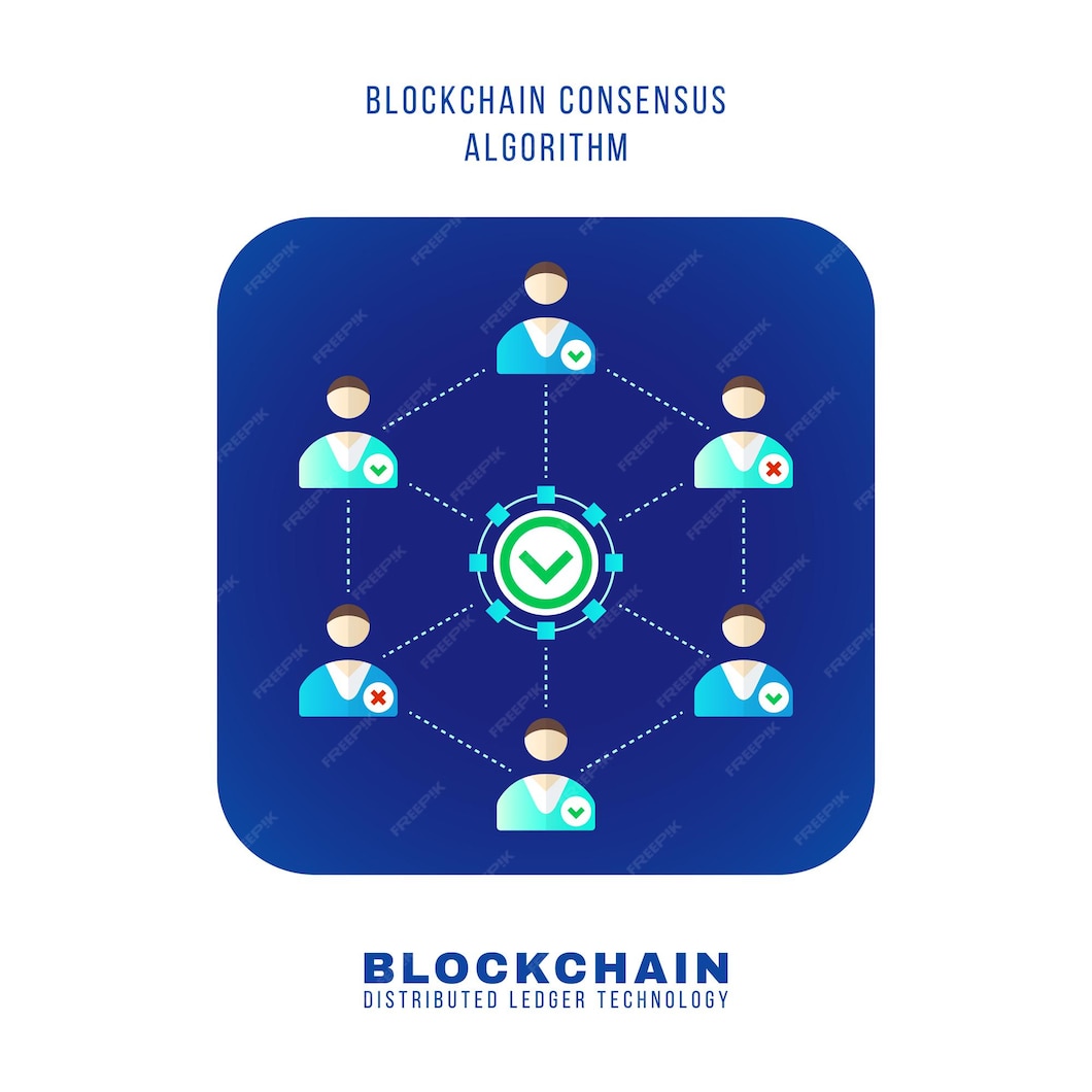 Premium Vector | Vector colorful flat design blockchain consensus ...