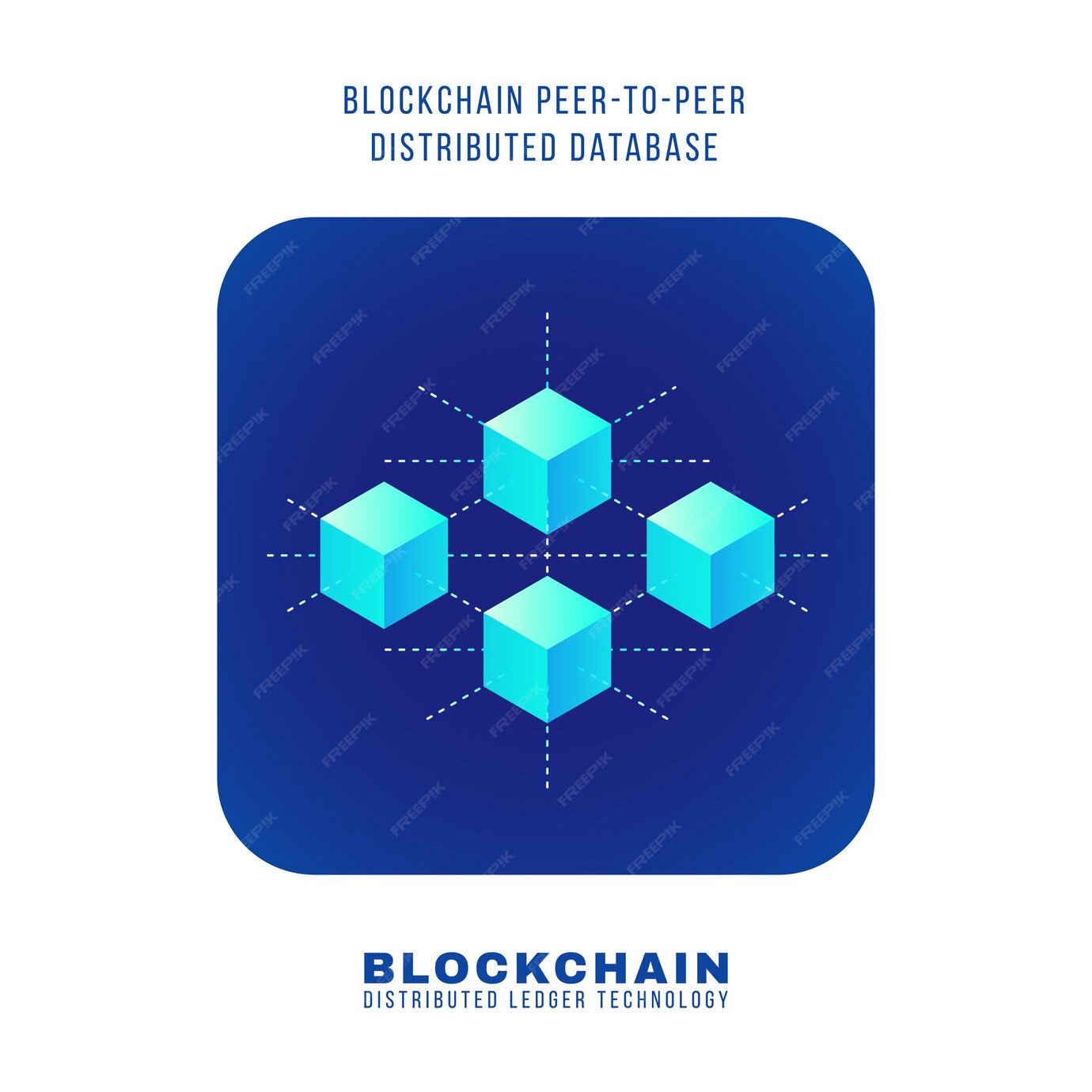 Premium Vector Vector Colorful Flat Design Blockchain Peer To Peer