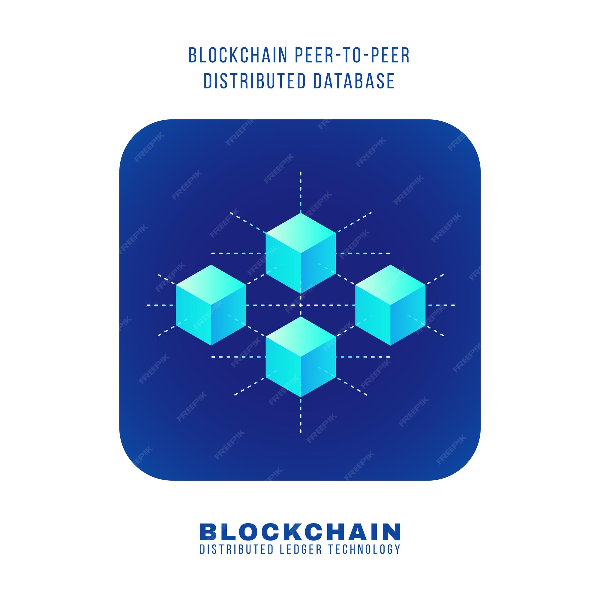 Premium Vector Vector Colorful Flat Design Blockchain Peer To Peer