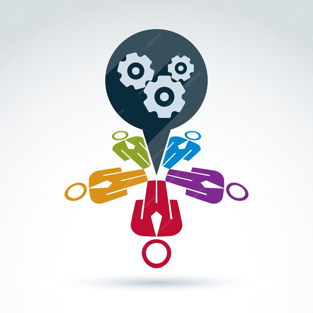 Premium Vector | Vector colorful illustration of gears, business ... Premium Vector | Vector colorful illustration of gears, business ...