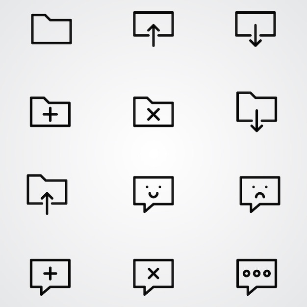 Premium Vector | Vector communication icon set collections Premium Vector | Vector communication icon set collections