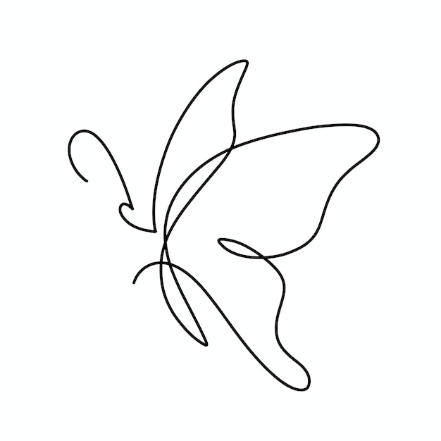 Premium Vector | Vector continuous one line butterfly illustration Premium Vector | Vector continuous one line butterfly illustration