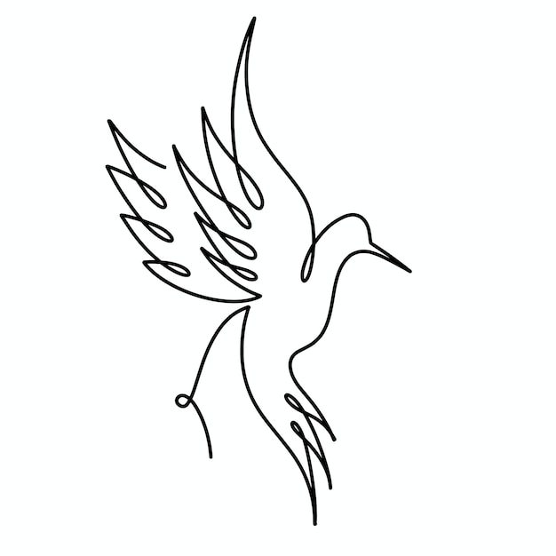 Premium Vector | Vector continuous one line hummingbird illustration Premium Vector | Vector continuous one line hummingbird illustration