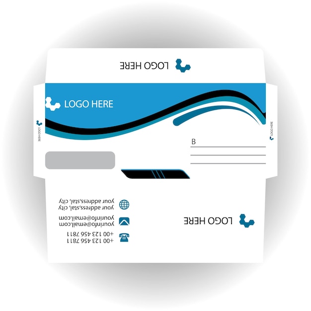 Premium Vector | Vector corporate envelope template or envelope design Premium Vector | Vector corporate envelope template or envelope design