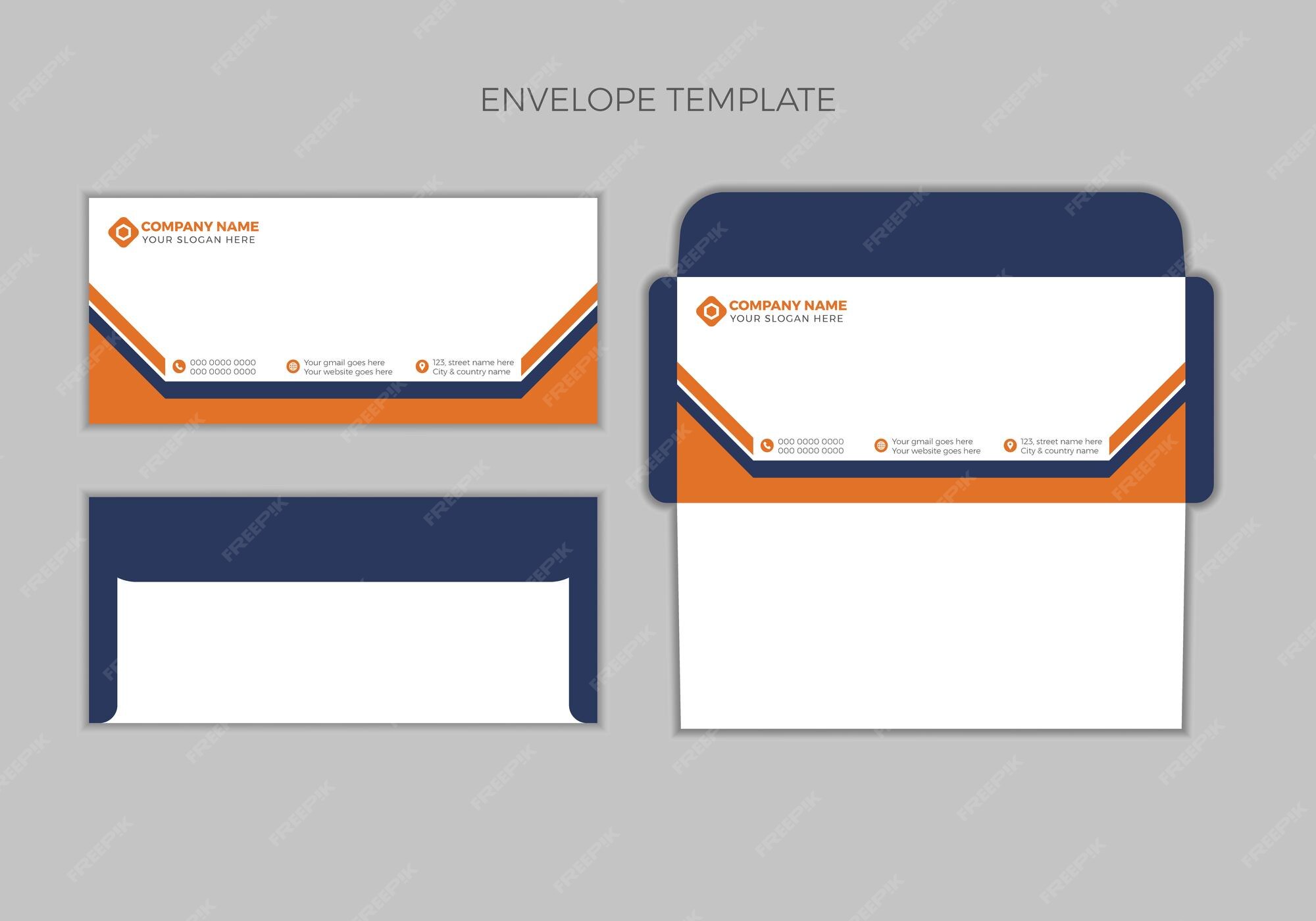 Premium Vector | Vector corporate envelope template Premium Vector | Vector corporate envelope template