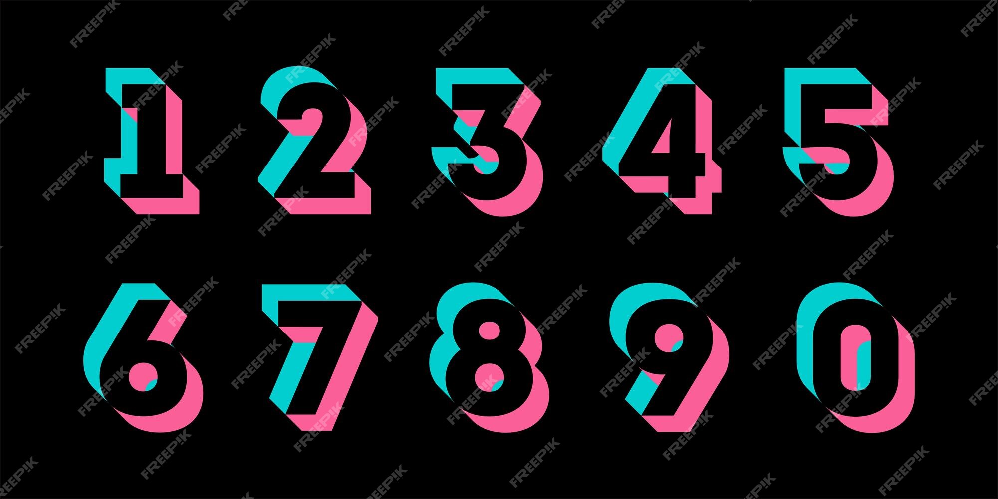 Premium Vector | Vector creative color 3d geometry shapes' numerals ... Premium Vector | Vector creative color 3d geometry shapes' numerals ...