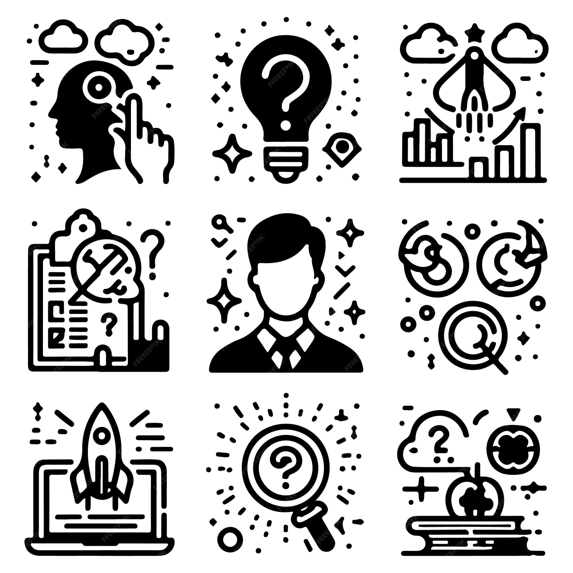 Vector curiosity icons Editable stroke thinking investigation learning ... Vector curiosity icons Editable stroke thinking investigation learning ...