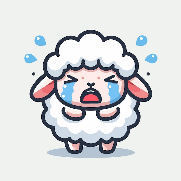 Premium Vector | Vector cute crying sheep Premium Vector | Vector cute crying sheep
