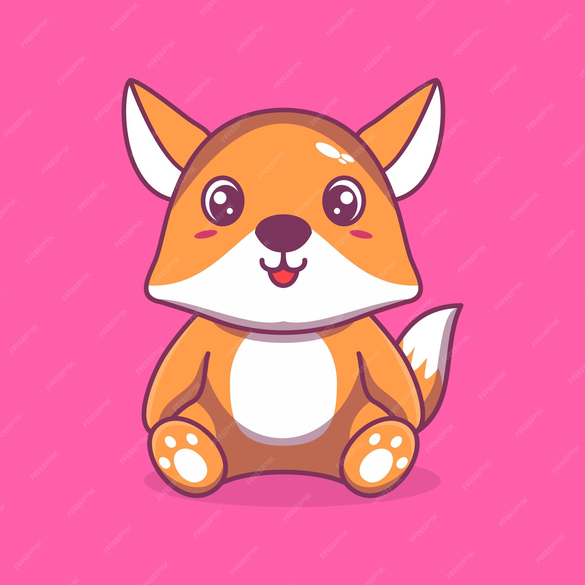 Premium Vector | Vector cute fox sitting cartoon illustration Premium Vector | Vector cute fox sitting cartoon illustration
