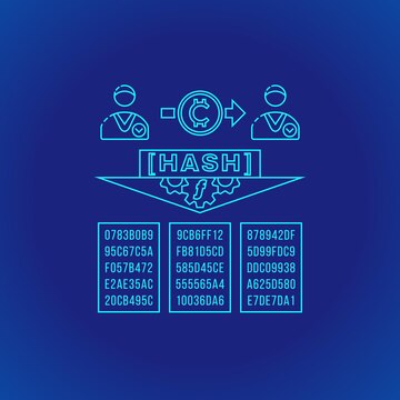 Premium Vector | Vector cyan outline design blockchain hash function ...