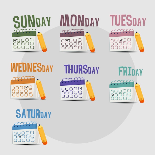 Premium Vector | Vector days of the week Premium Vector | Vector days of the week