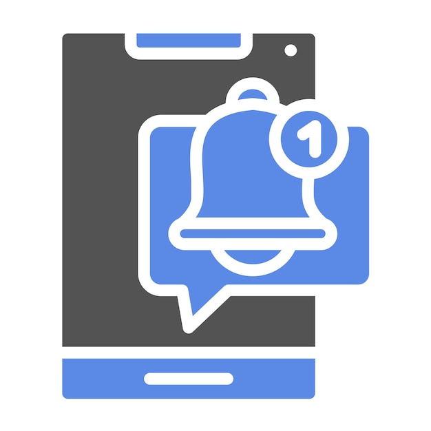 Premium Vector | Vector design push notifications icon style Premium Vector | Vector design push notifications icon style