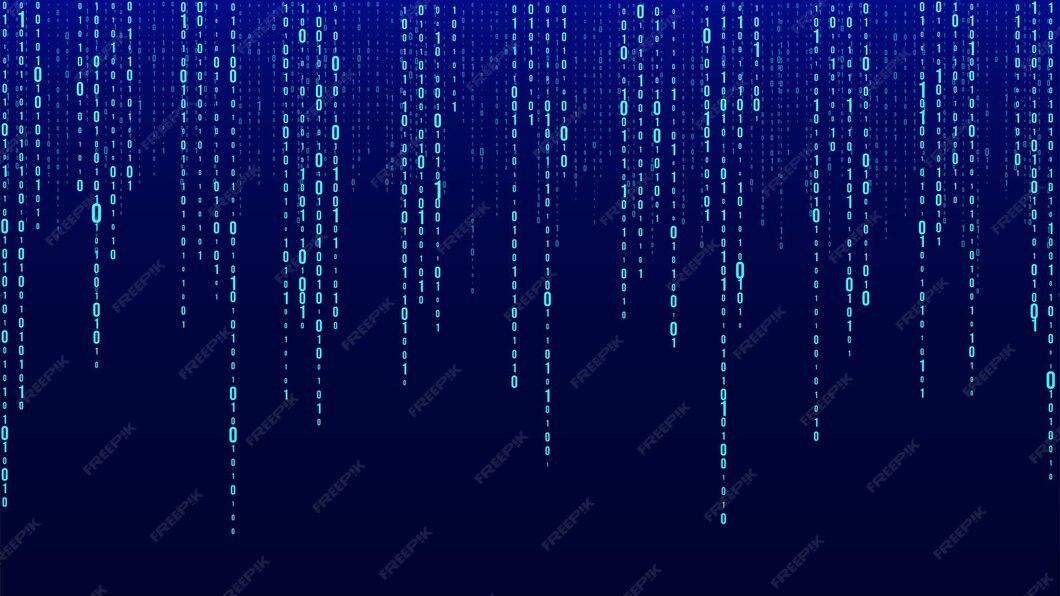 Premium Vector | Vector digital blue background of streaming binary code Matrix background with ...